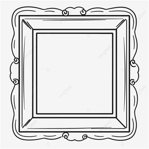 흰색 배경 윤곽선 스케치에 있는 빈 사각형 프레임의 선 그리기 벡터 액자 그림 액자 개요 액자 스케치 Png 일러스트 및 벡터 에 대한 무료 다운로드 Pngtree