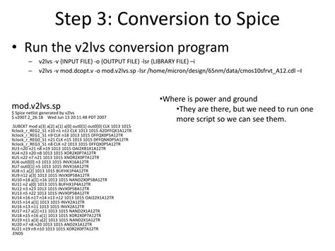 Ppt How To Get A Circuit In Verilog Converted To Hspice Connected To