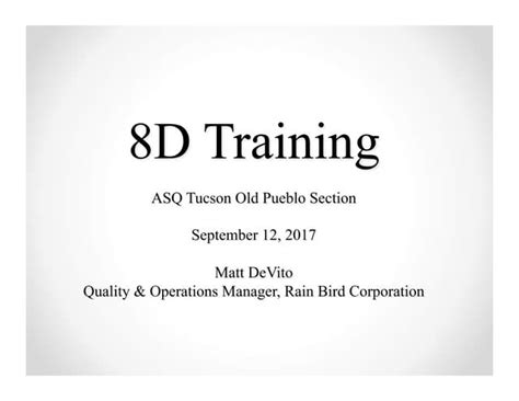 Detailed 8d Analysis Training Program Pdf