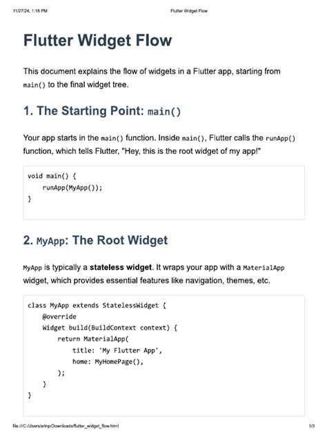 Widgets Basic Flutter Pdf