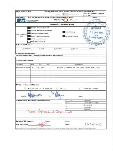 Method Statement Shr1 Mes Nap Elv 00004 00 Pdf Cable