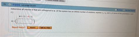 solved consider the vector v 2 2 6 find u such that the