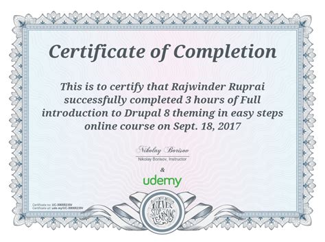 Raj R On Linkedin Completion Certificate For Full Introduction To Drupal 8 Theming In Easy…
