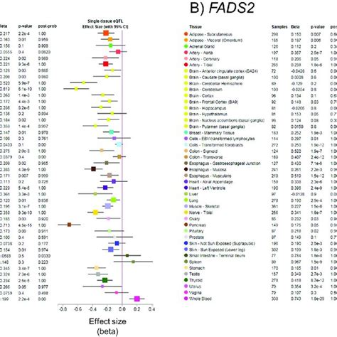 Rs174548 Genotype Associations With Fads1 And Fads2 Across Tissues Download Scientific Diagram