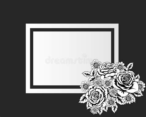 Marco Del Vector Con Las Flores Ilustración Del Vector Ilustración De
