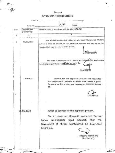 Form Of Order Sheet Order Sheet Pdffiller