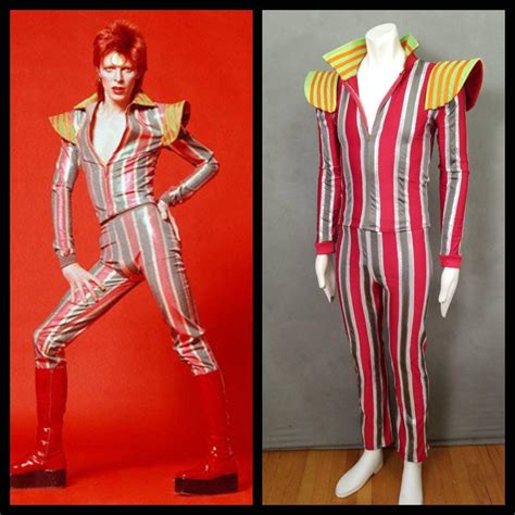 Made To Order David Bowie Ziggy Stardust Striped 2 Piece Suit With