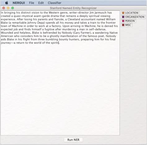 named entity recognition mit dem stanford named entity recognizer fortext