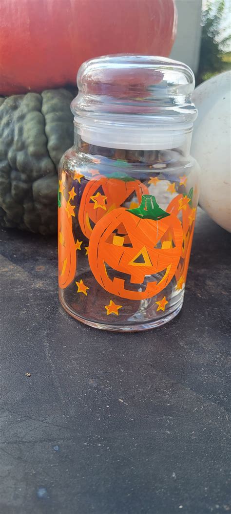 Libby Halloween Jack O Lantern Candy Jar Etsy