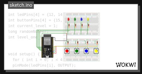 Led Memory Game Wokwi Esp32 Stm32 Arduino Simulator