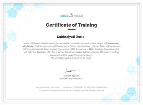 Subhrajyoti Dutta On Linkedin Internshala Learning Python