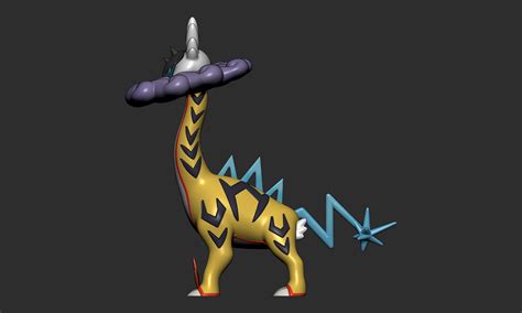 Stl File Pokemon Gouging Fire Raging Bolt And Walking Wake 🐉 ・design