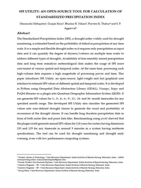 Spi Utility Paper Pdf Drought Precipitation