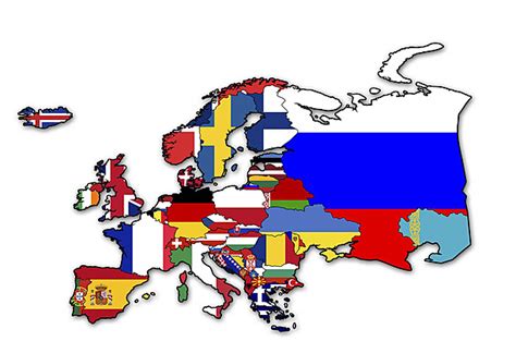 Vector Illustration Depicting Europes Political Map On A White