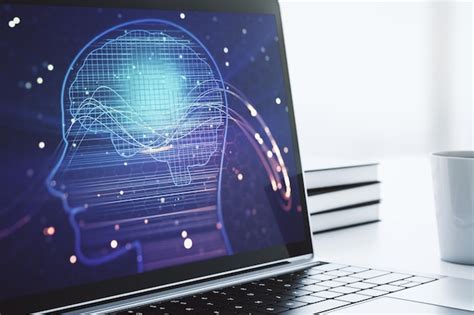 Premium Photo Modern Computer Monitor With Creative Artificial