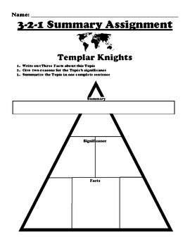 Templar Knights Worksheet Packet 19 Assignments Tpt