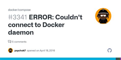 error couldn t connect to docker daemon · issue 3341 · docker compose