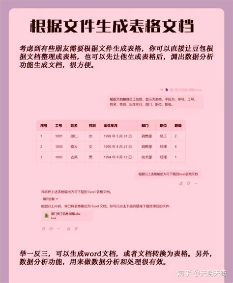 豆包一键生成表格，提高200％效率 知乎