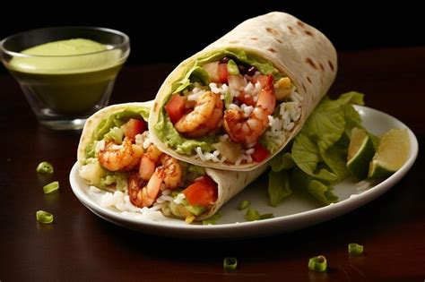 Premium Photo Chipotle Lime Shrimp Burrito