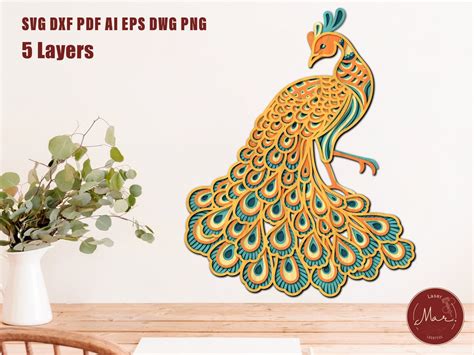 Multilayer Peacock Laser Cut File 3d Layered Peacock Layered Etsy