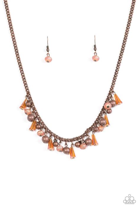 Paparazzi Necklace ~ Twinkling Treasure Trove Copper Paparazzi
