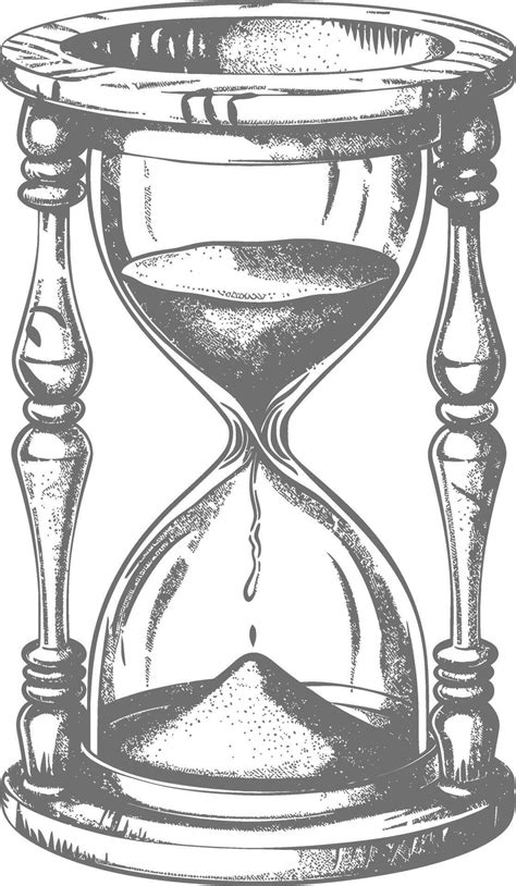 Hourglass With Engraving Style Black Color Only 46012830 Vector Art At