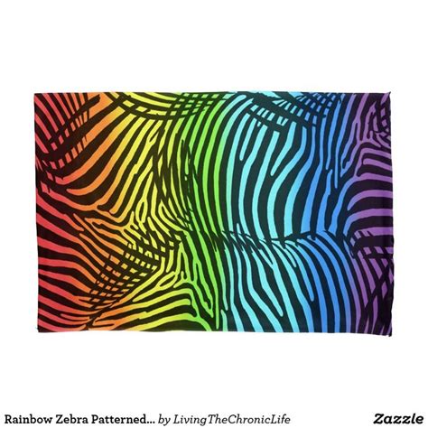 Rainbow Zebra Patterned Striped Pillow Case