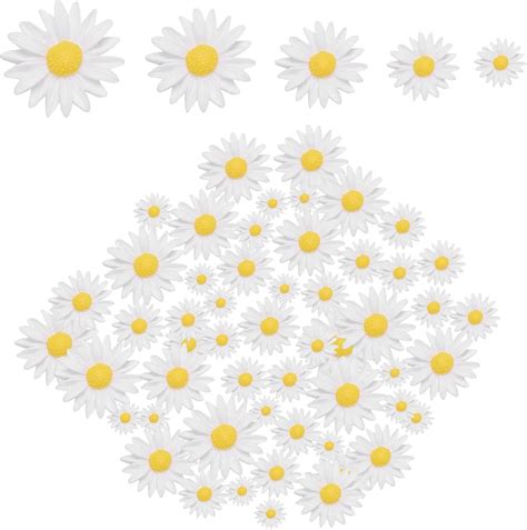 Aiex Pack Of 50 Daisy Decoration Mini Daisy Flowers Made Of Resin With