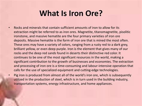 Describe The Different Types Of Iron Ore Pptx