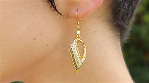 Boucles D Oreilles Miyuki Demi Cercle En Brick Stitch