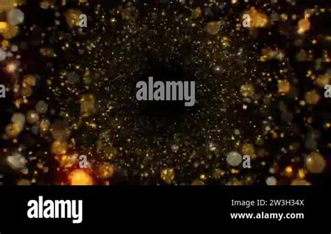 Beautiful Shining Glittering Bokeh Golden Particles Abstract Motion Background Seamless Bright