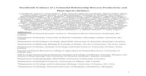 Pdf Worldwide Evidence Of A Unimodal Relationship Between Dokumentips