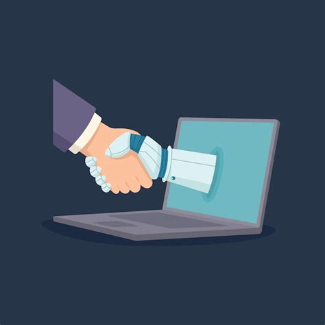 Premium Vector The Handshake Human With Artificial Intelligence