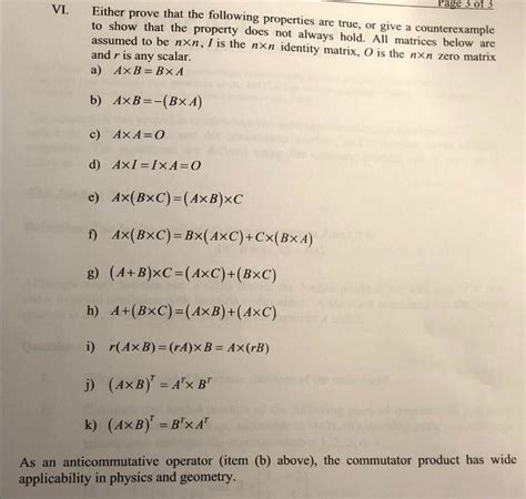 Solved V Either Prove That The Following Properties Are Chegg