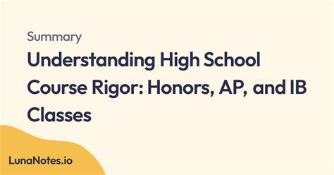 Understanding High School Course Rigor Honors Ap And Ib Classes