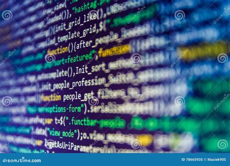 Software Developer Workspace Screen Stock Image Image Of Glow