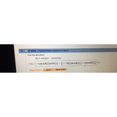 Solved 12 O 01 Points L Previous Answers Scalcet8 311508