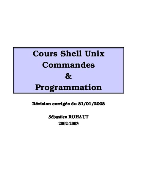 Cours Unix Les Commandes Shell Coursinfopdfcom