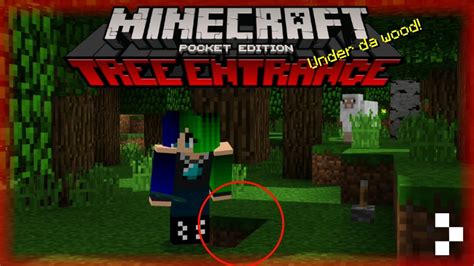 Hidden Tree Entrance In Mcpe Redstone Tutorial Youtube