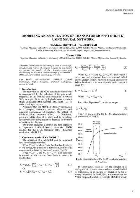 PDF Modeling And Simulation Of Transistor Mosfet High K Using
