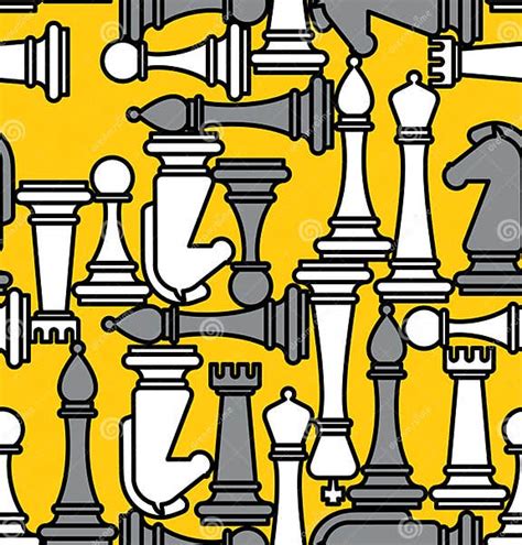 Chess Pattern Seamless Chess Pieces Background Pawn And Rook Chess