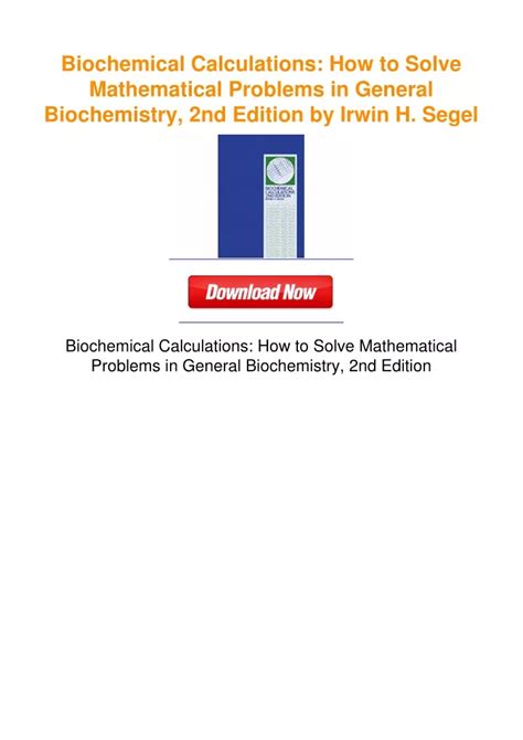 Ppt Biochemical Calculations How To Solve Mathematical Problems In