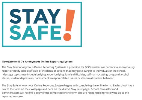 Anonymous Reporting For Each School Site