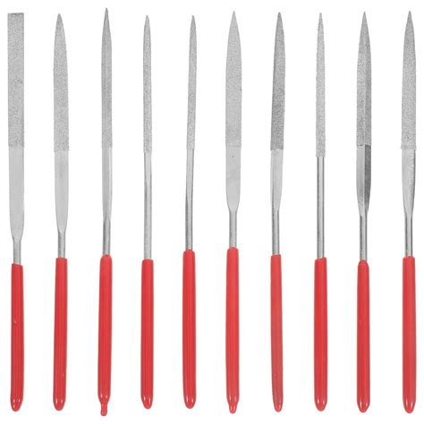 Fondotin Needle File Set With Red Rubber Handles For Jewelry Woodworking Metalworking And