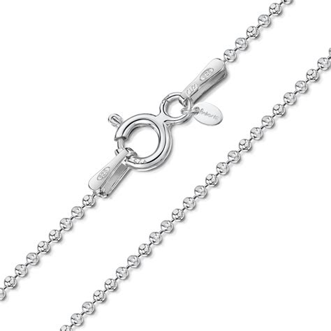 Amberta 925 Sterling Silver 11 Mm Ball Chain Necklace For Men Women