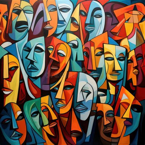 Vibrant Cubist Art Presenting A Kaleidoscopic Array Of Abstract Facial