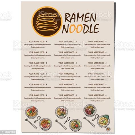 功能表拉麵日本食品範本設計向量圖形及更多傳統圖片 傳統 剪裁圖 匙羹 Istock