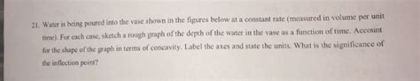 Solved 21 Water Is Being Poured Into The Vase Shown In The Chegg