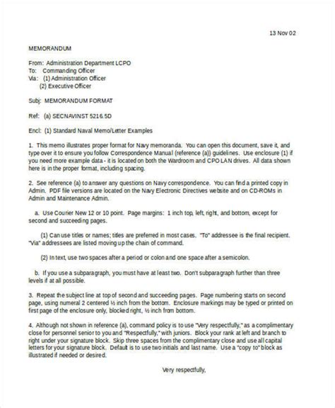 Standard Memo Format Example At Netbradyblog Blog