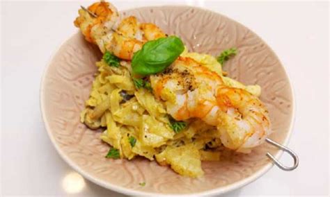 Pasta Scampi Met Zachte Curry Roomsaus Qookingtable